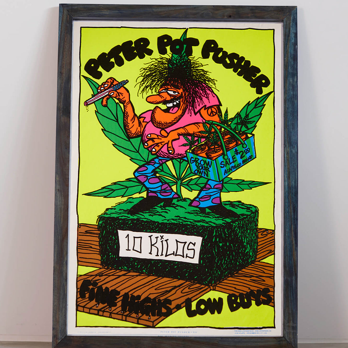 琉球藍染ポスターフレーム W660 x H960（レジン/木製） x Vintage Black Light Poster【PETER PO ...